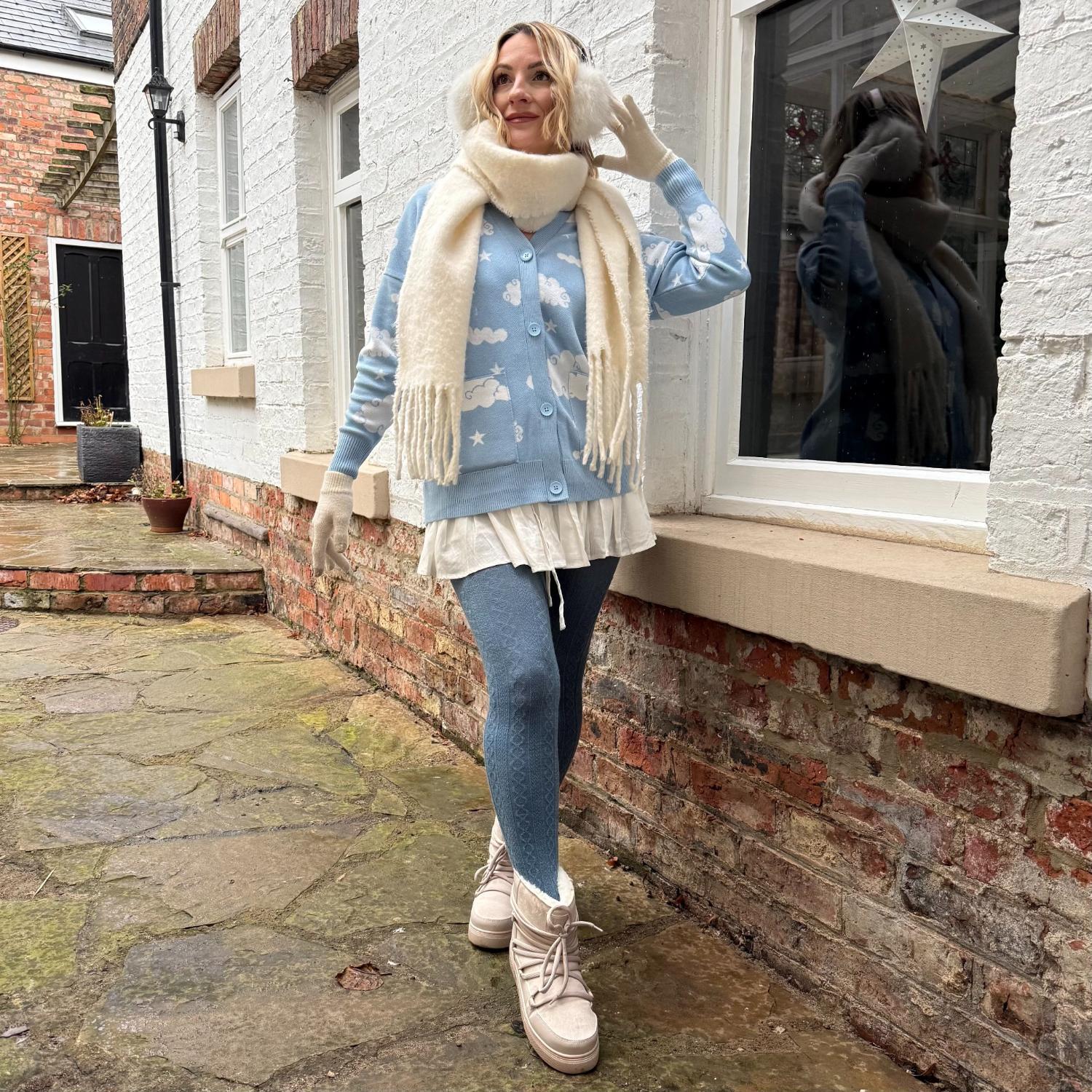 Grannies Cable Knit Wool Tights V2 - Oatmeal - Tights & Clothes In ...