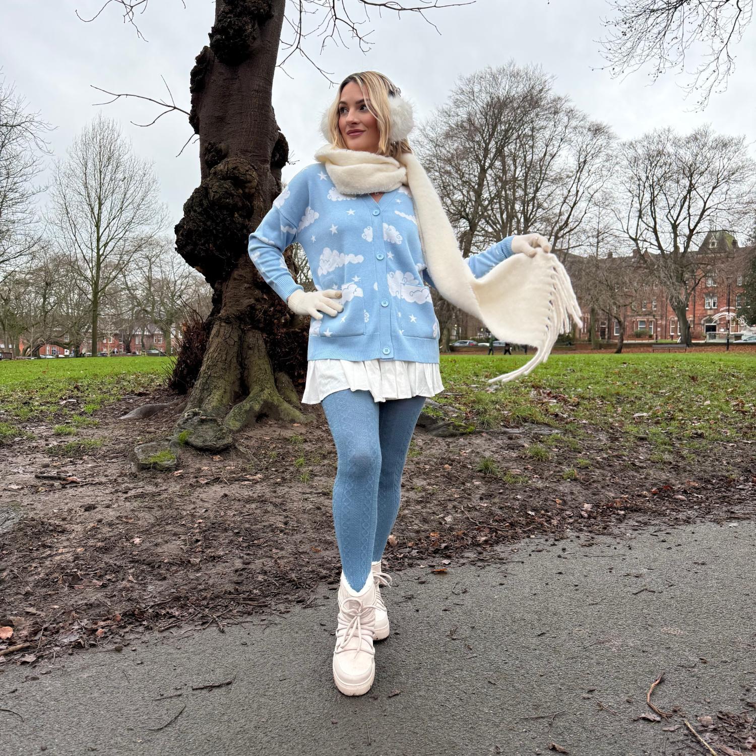 Grannies Cable Knit Wool Tights V2 - Oatmeal - Tights & Clothes In ...