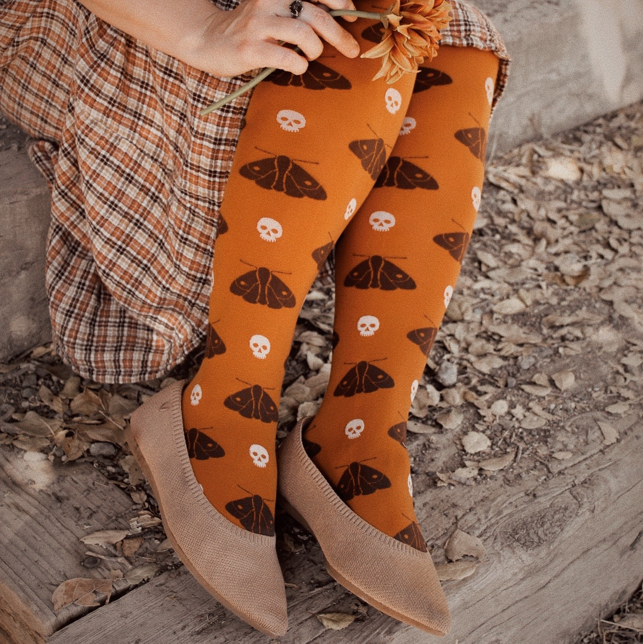 Opaque Tights - Death's Head Moth - Snag – Snag US