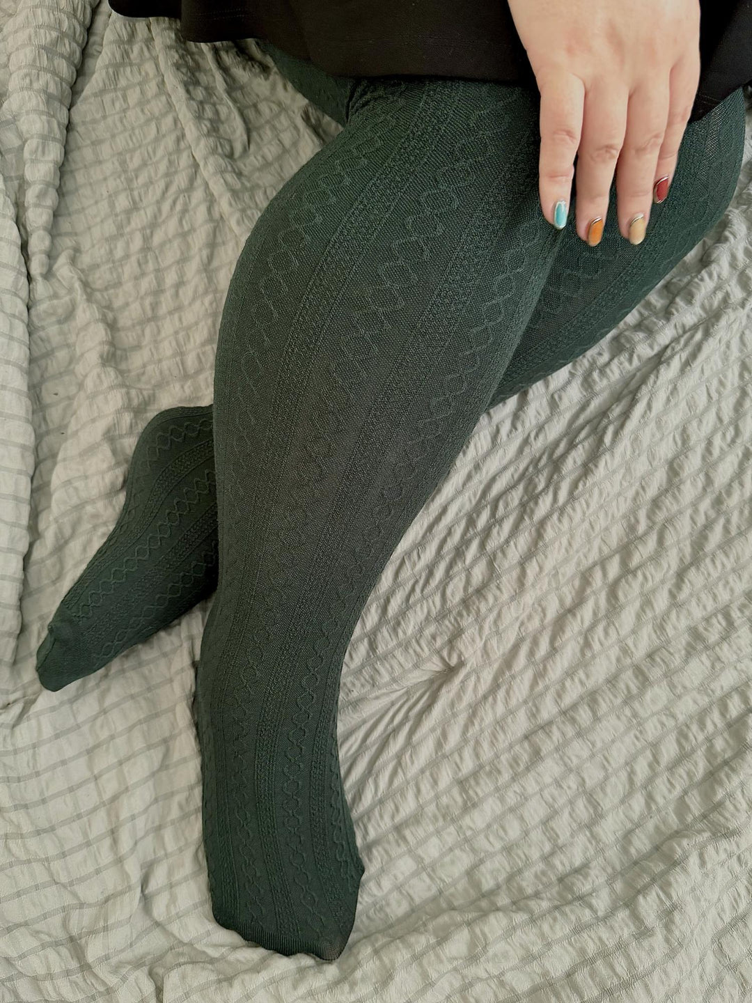 Grannies Cable Knit Wool Tights V2 - Oatmeal - Tights & Clothes In ...