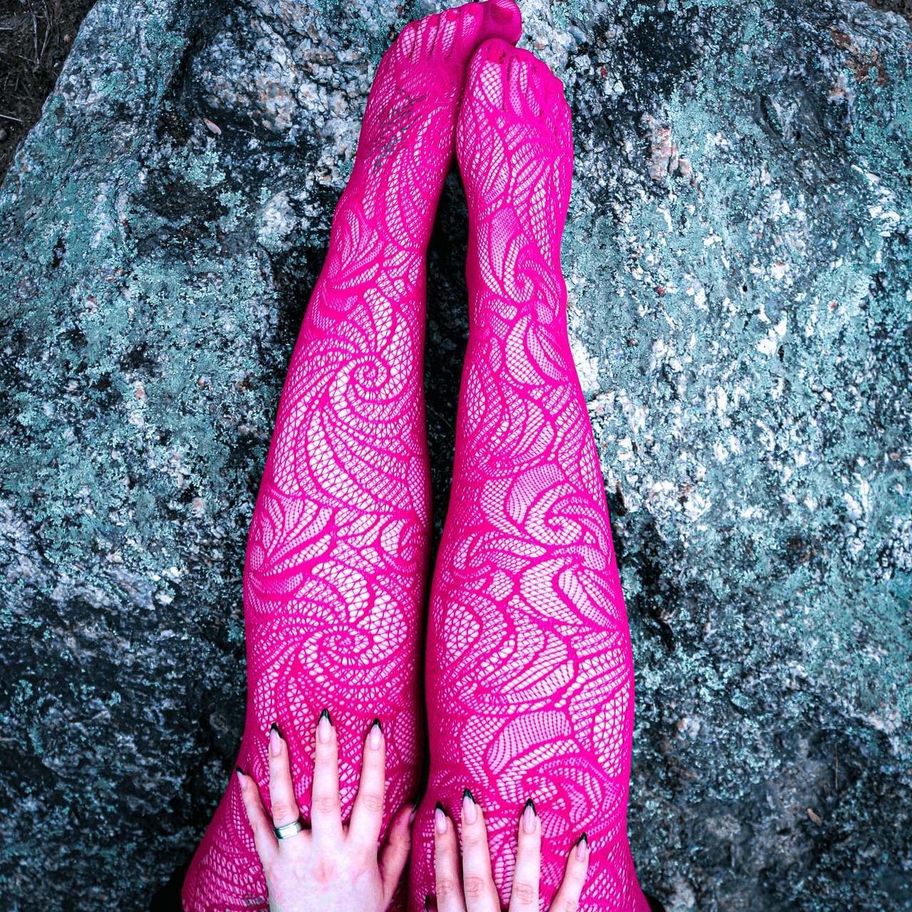 Pink Colored Swirl Patterned Fishnet Tights | Snag – Snag US