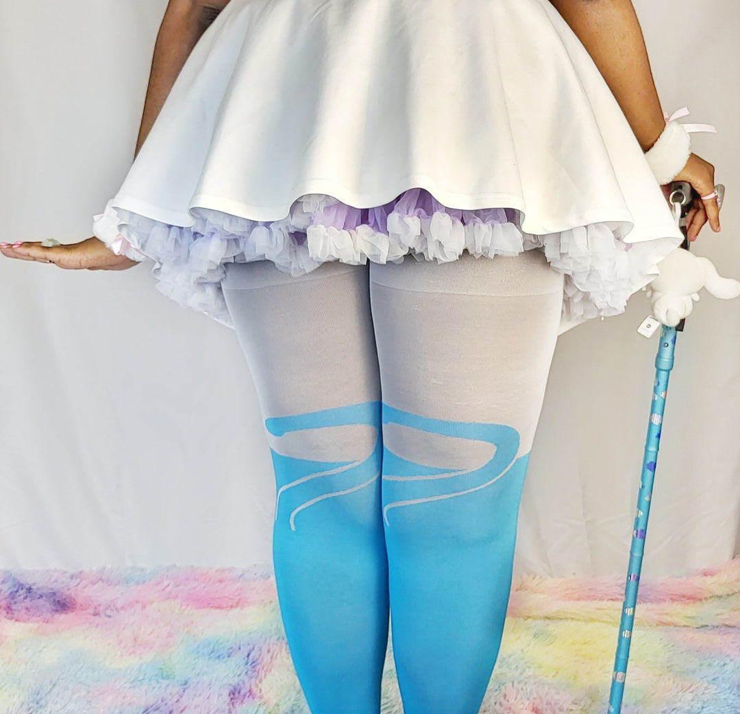 Opaque Cat Tights in Turquoise - Snag – Snag US
